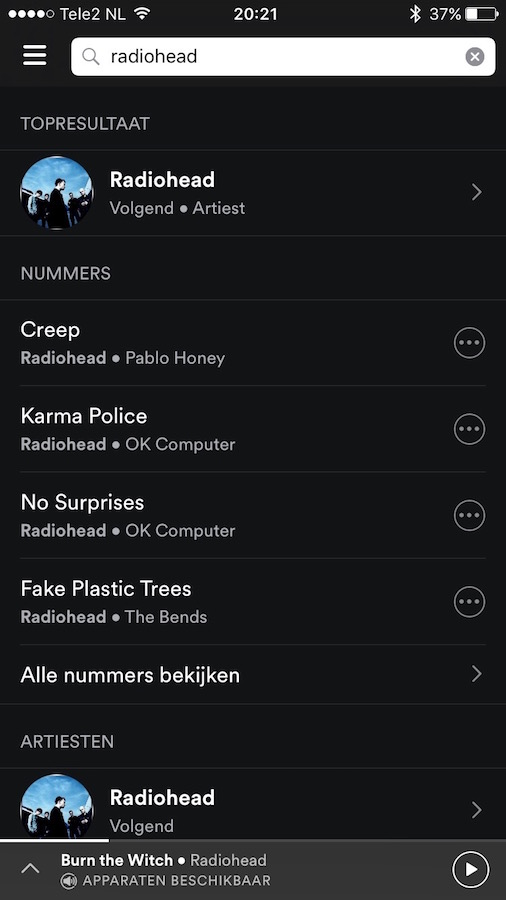 Vernieuwd Spotify menu op komst voor iPhone-app